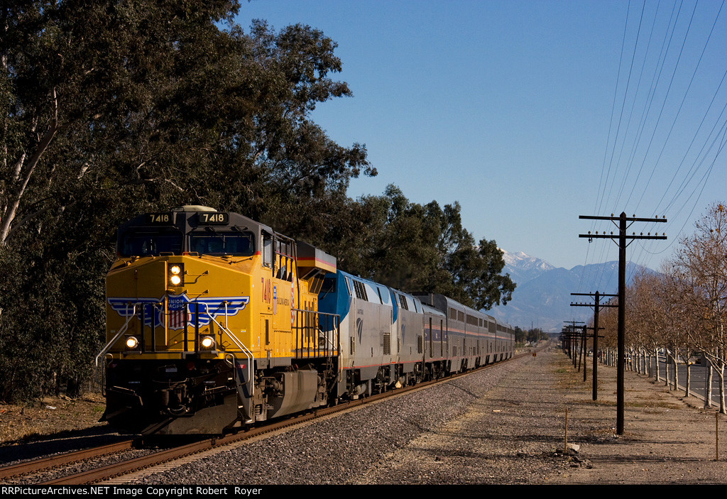 UP 7418 leads the Sunset Limited
